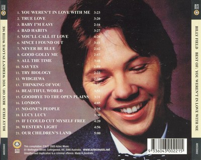 BILLY FIELD BEST OF BILLY FIELD : YOU WEREN'T IN LOVE WITH ME NEW CD ...