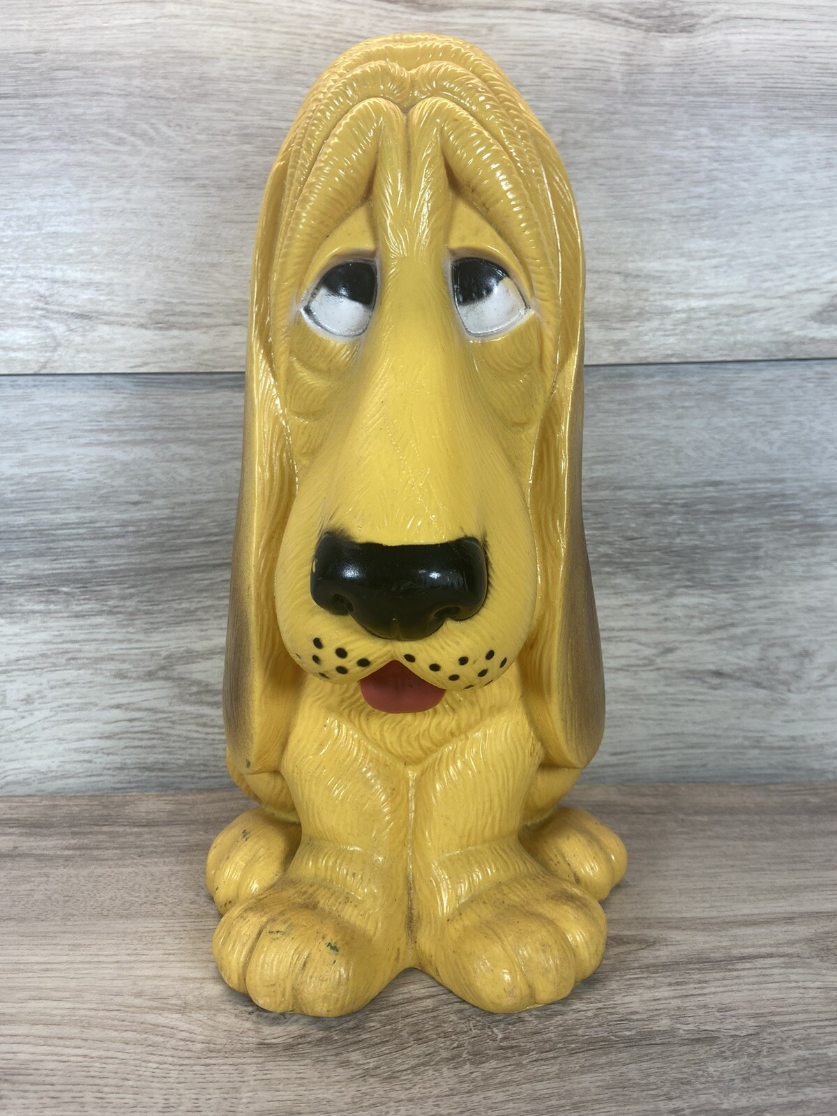Vintage 1971 My Toy Yellow Basset Hound Sad Dog Plastic 13" Piggy Bank ...