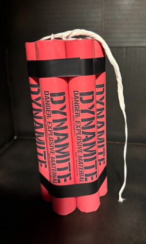 TNT Dynamite Bundle Replica Prop - 7 Sticks 8.25" x 1.3" each Display ...