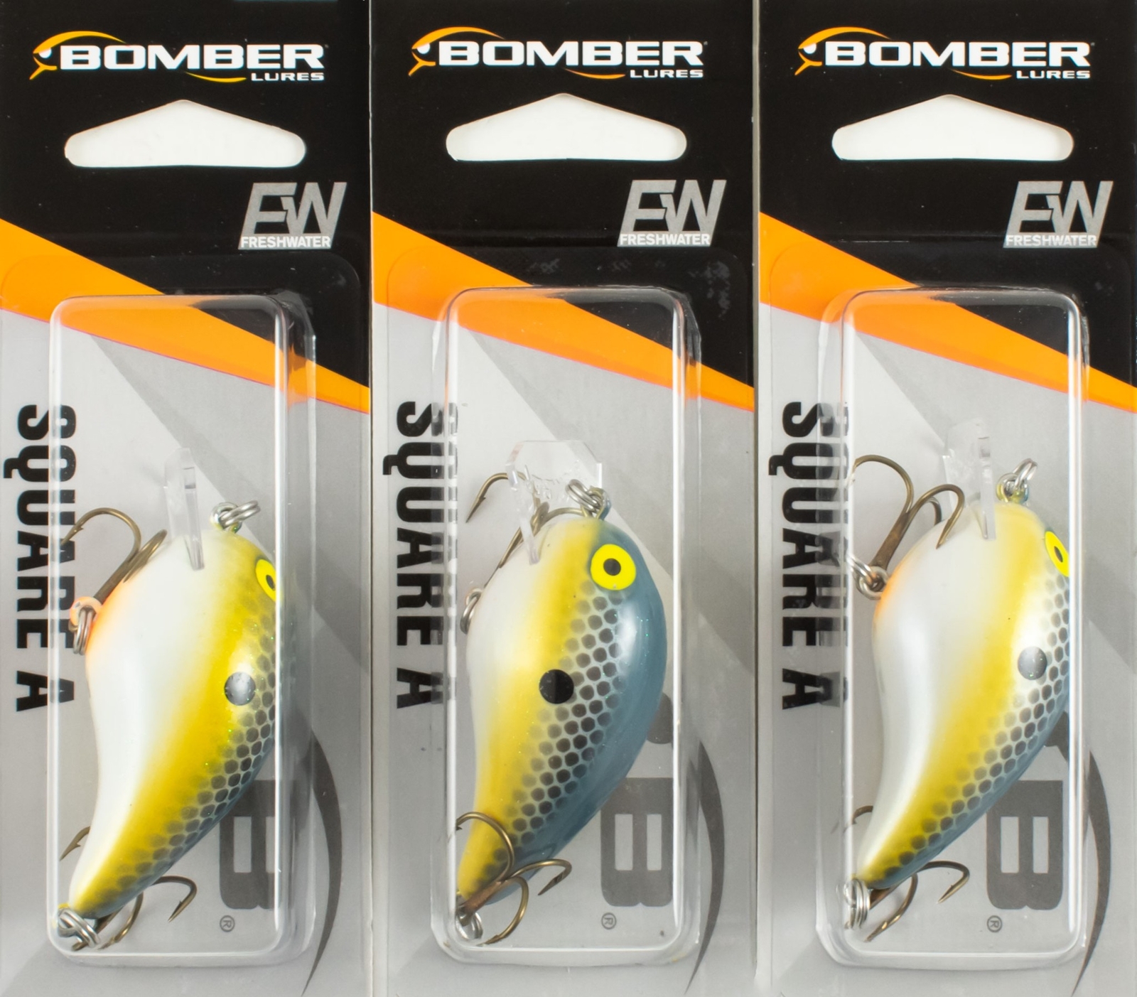 (LOT OF 3) BOMBER SQUARE A CRANKBAIT 3/8OZ B05SLFS FOXY SHAD BM5332 | eBay