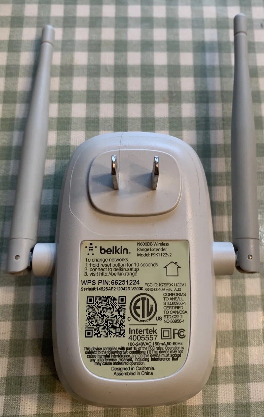 Belkin N600 DB Wireless Range Extender F9K1122V1 for sale online | eBay