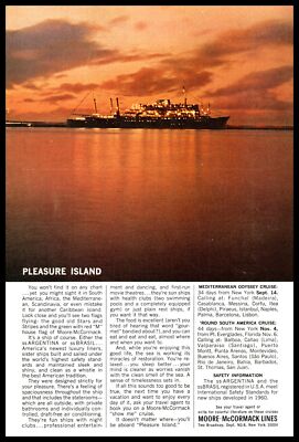 1962 Moore McCormack Cruise Lines Pleasure Island Ship Vintage Print Ad ...