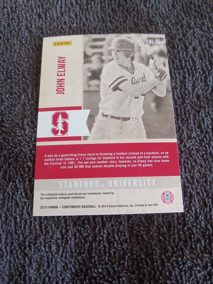 2015 Panini Contenders Old School Colors John Elway Baseball Card #16 ...