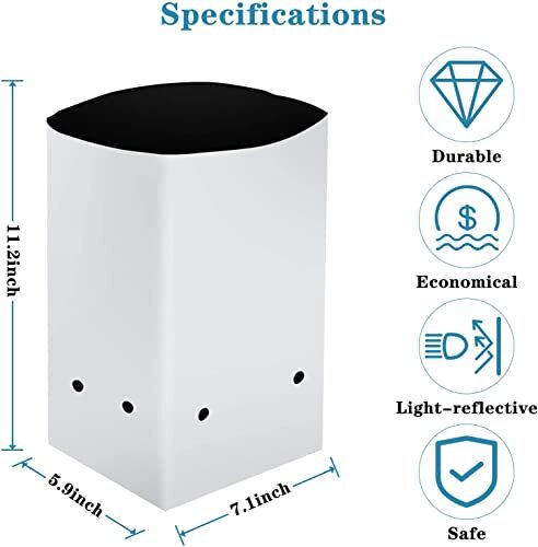 2 Gallon 50-Pack Black and White Grow Bags Panda Film Containers for ...