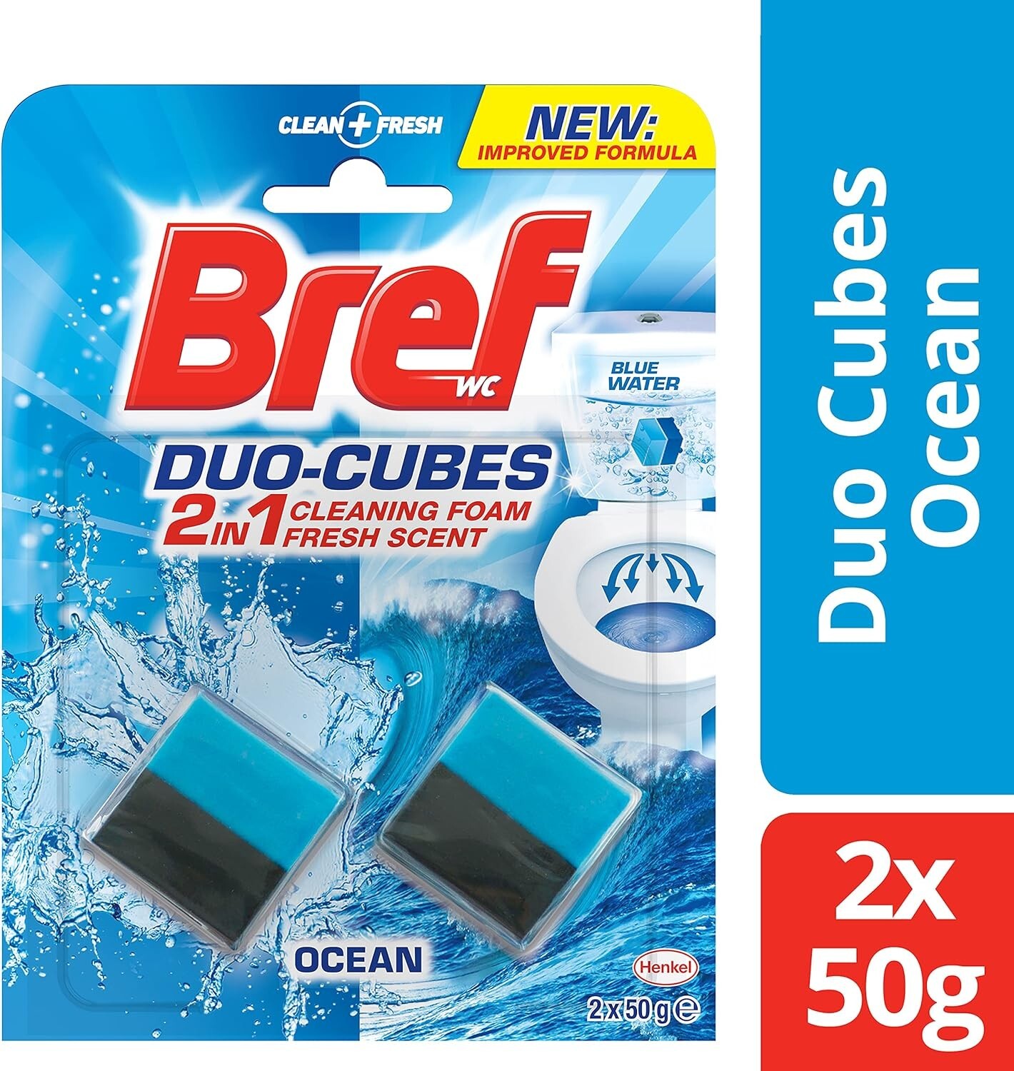 Bref Duo Cubes Original, In Cistern Toilet Cleaner, Blue Water, 2x50g ...