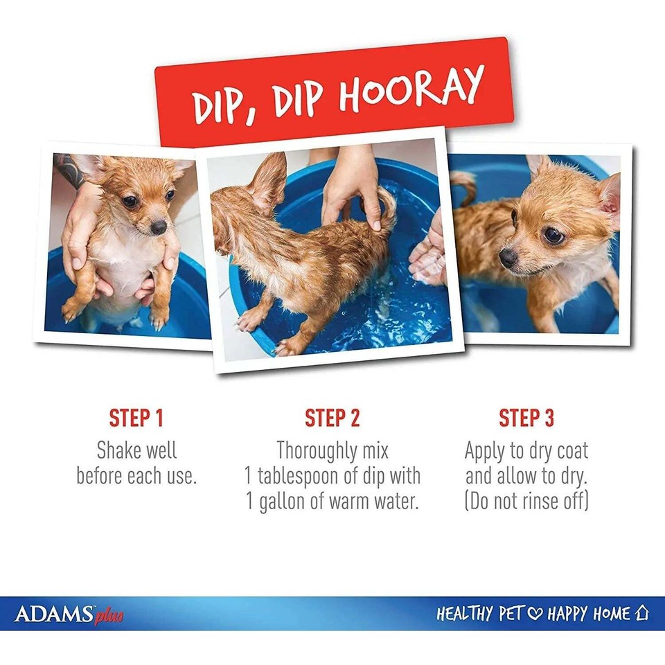 Adams Plus Pyrethrin Dip for Dogs Cats Puppies Kittens 4 oz. | eBay