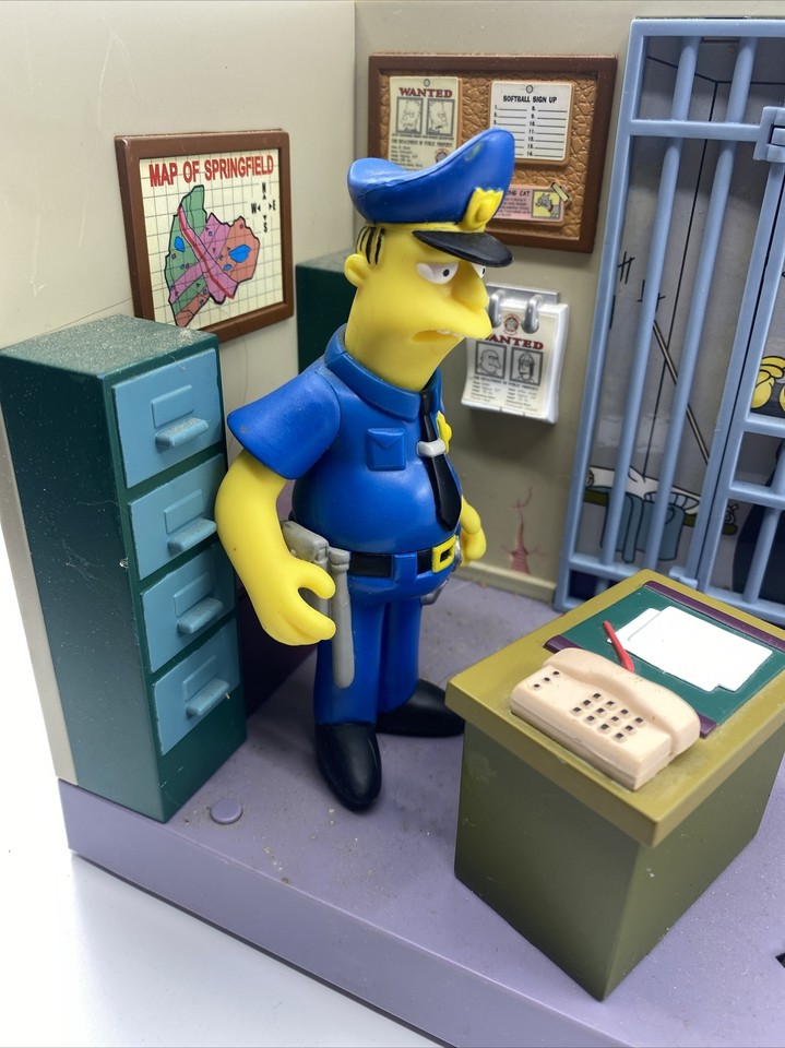 THE SIMPSONS POLICE STATION Playset W/ OFFICER And Desk Used | eBay