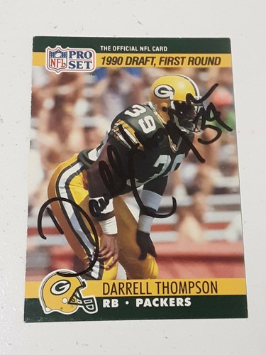Darrell Thompson Green Bay Packers 1990 Pro Set Autograph Card #687 ...