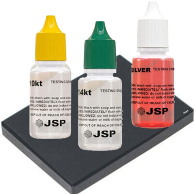 GOLD/SILVER Test Acid Tester Kit 10k 14k .999 .925 Sterling Testing ...