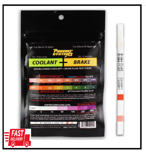 Phoenix Systems 8006-B Double-Ended Brake Fluid + Coolant Test Strips ...
