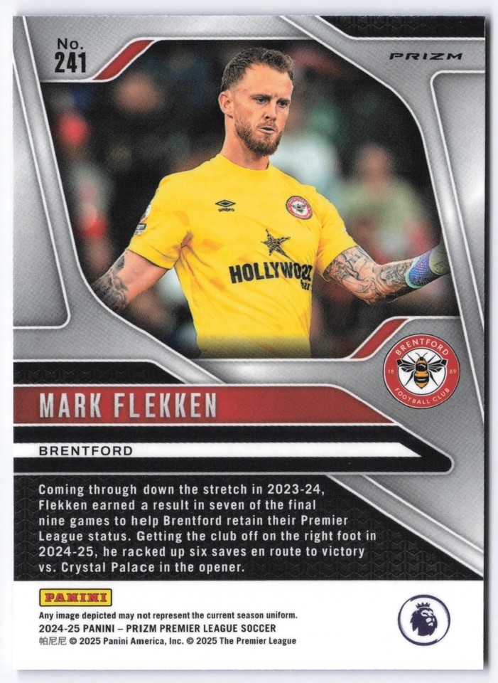 Panini Prizm Premier League 2024-25 Mark Flekken Blue Mosaic | eBay
