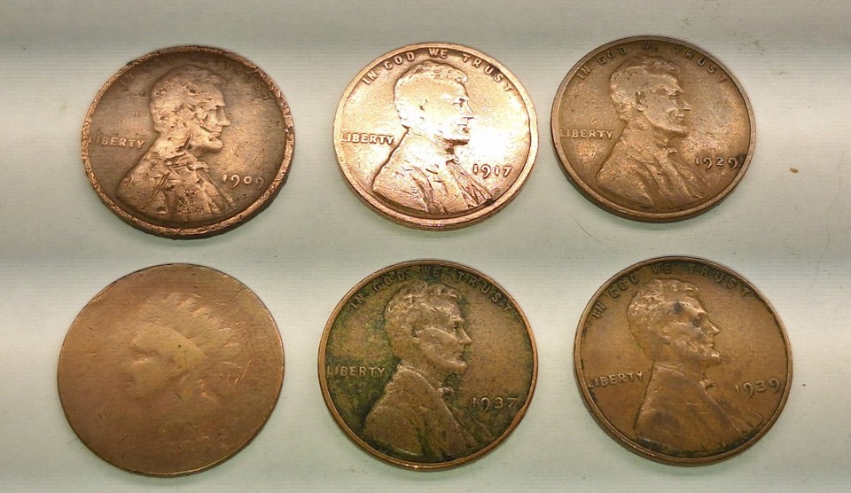 Lot Of Indian Head Pennys And Wheat Pennys Key Dates 1888 7 Over 8 1909 ...