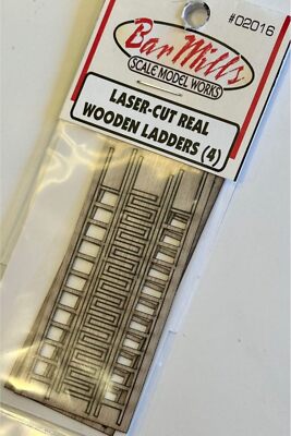 Bar Mills Scale Model Works 2016 HO Scale Wooden Ladders Kit (4 Pack ...