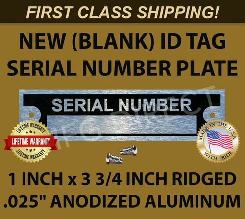 SERIAL NUMBER VIN BLANK PLATE IDENTIFICATION VEHICLE ID TAG USA SHIP W ...