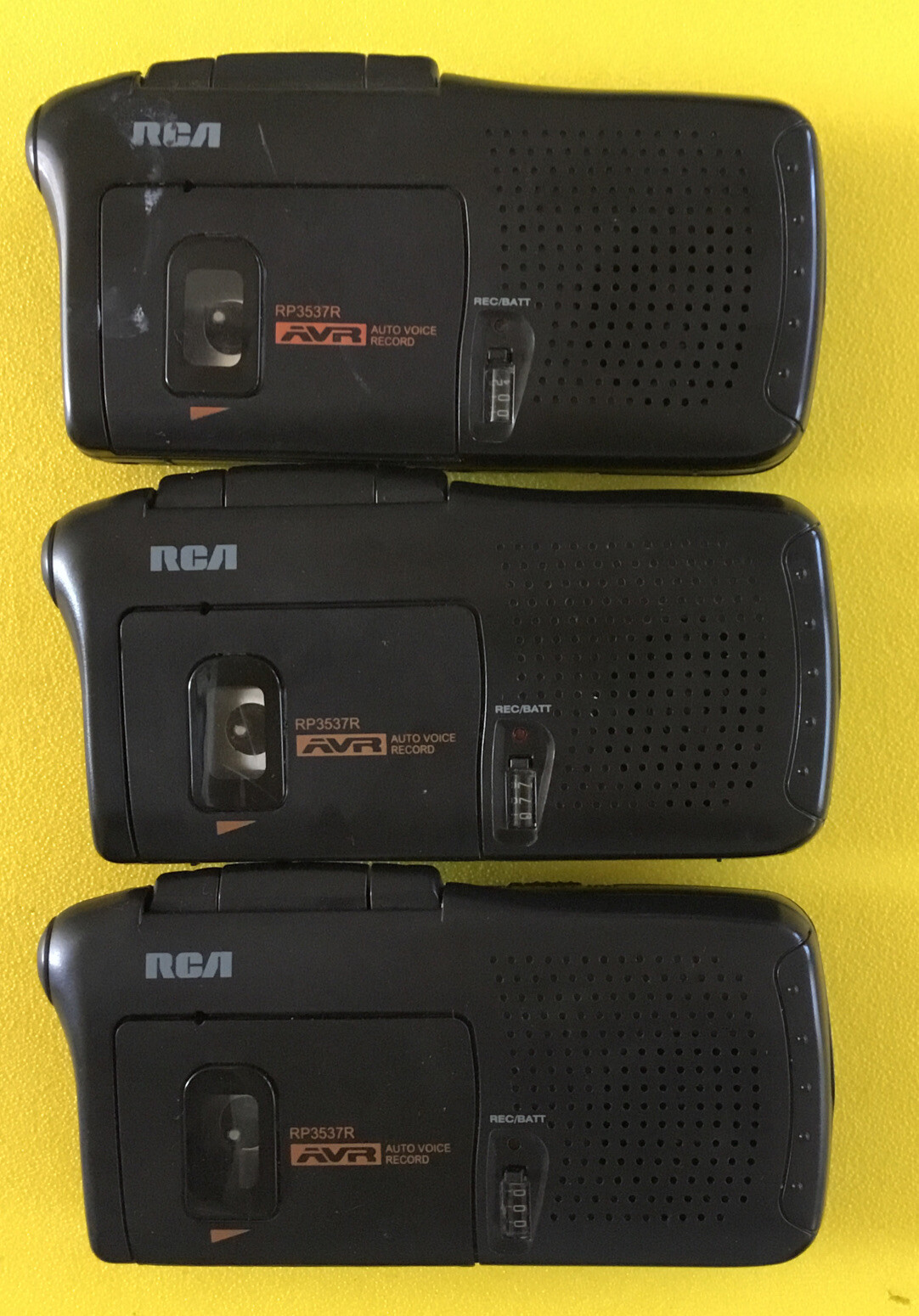 (Lot Of 3)RCA Micro Cassette Recorder Auto Voice Record Model RP3537R ...