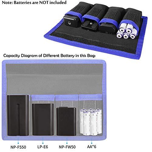 DSLR Camera Battery Holder/Pouch/Case/Bag 4 Pocket for AA Battery LP-E6 ...