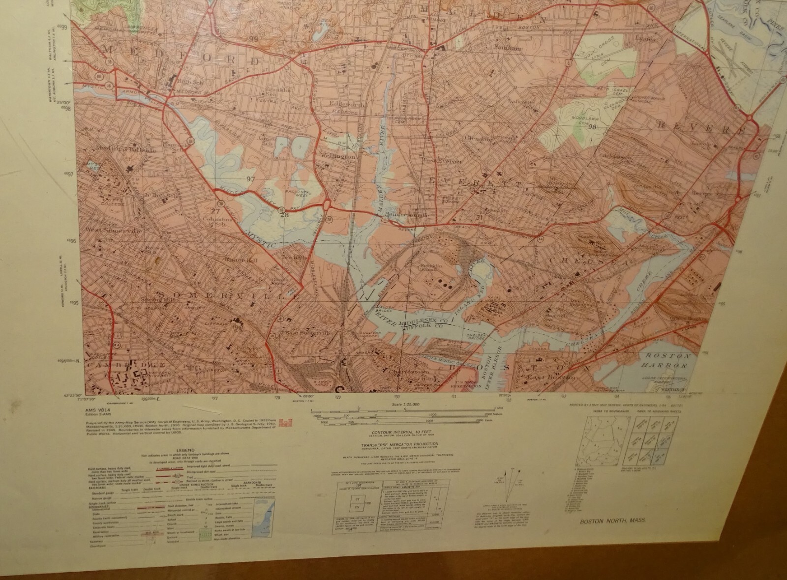 circa 1953 BOSTON NORTH (MASS.) Topographical Map - Somerville, Everett ...