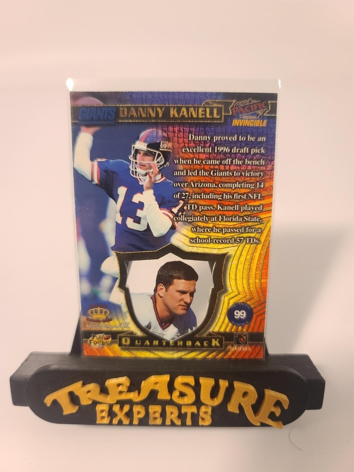 1997 Pacific Invincible #99 Danny Kanell New York Giants Acetate Face ...