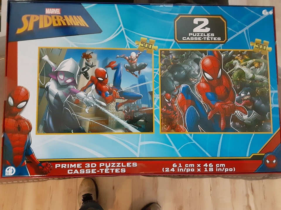 Spider-man - Package of 2- 3D Image Puzzles, 500 pcs each, 24" x 18 ...