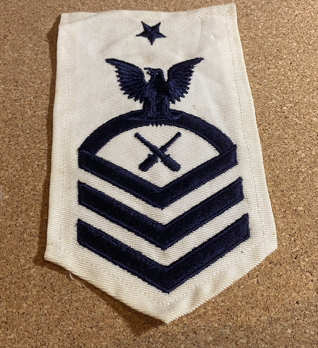 Korean War US Navy Senior Chief Gunner Petty Officer Summer White Patch ...