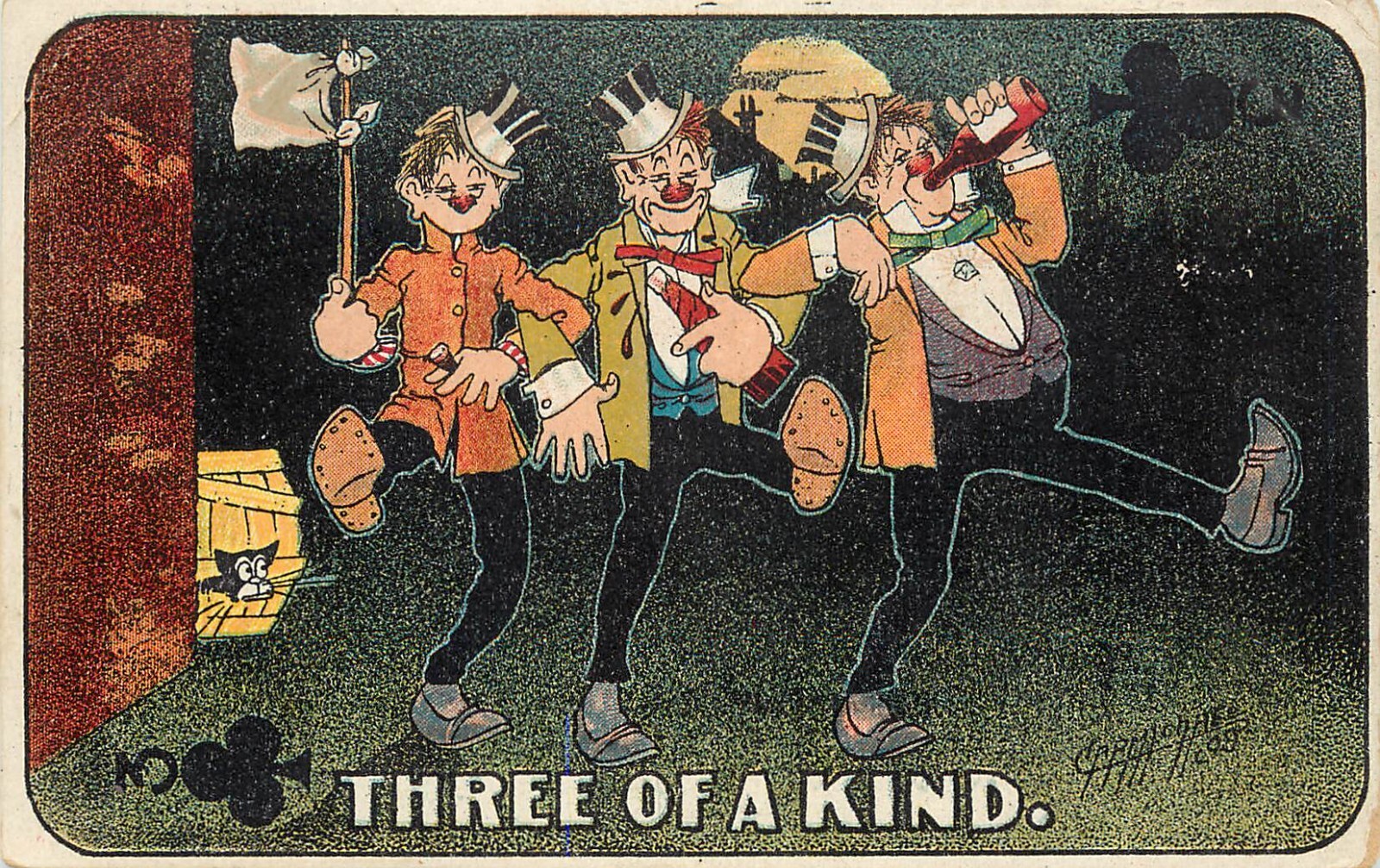 Carmichael Art Postcard 620 Playing Card 3 of Clubs, Three of a Kind ...