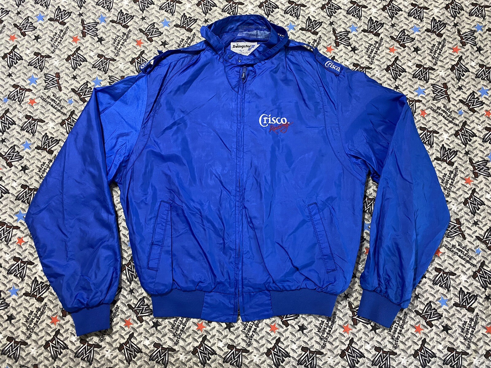 Swingster NASCAR Crisco Racing Jacket Vintage Large B… - Gem