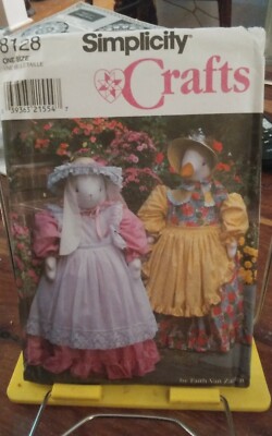 Simplicity Crafts Faith Van Zanten 8128 40" duck bunny dolls & clothes ...