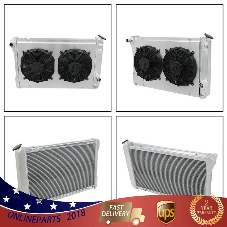 For Chevy Camaro Firebird 1982-1992 3 Row Aluminum Radiator 12V w ...