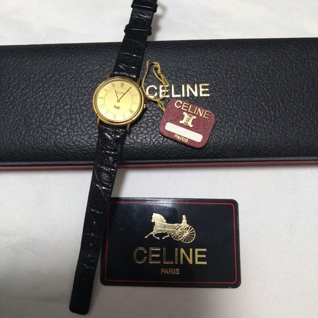 Rare CELINE Vintage Carriage Logo Watch Face 3.1cm Wo… - Gem