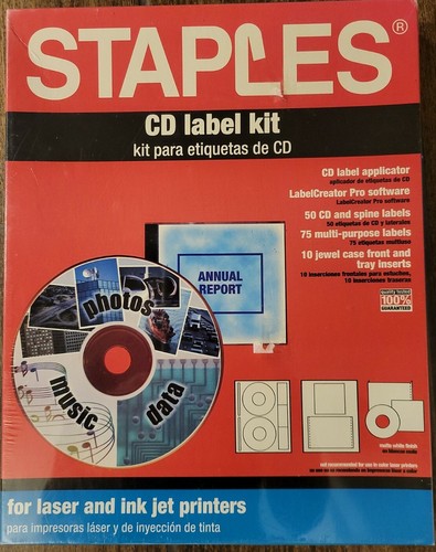 Staples CD Label Kit -Applicator Software- Labels and Jewel Case ...