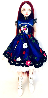 Doris Doll 1/3 BJD Red Hair Girl 23" Joint Doll Full Set With Dress Wig ...