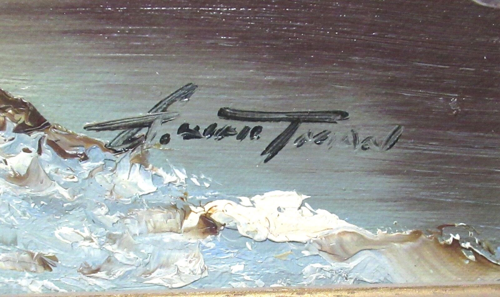 G.WHITMAN ORIGINAL OIL ON CANVAS SNOW RIVER SUNSET LANDSCAPE PAINTING ...