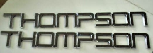 PAIR OF Thompson Nameplate Chromed Plastic NOS 19- 1/8" | eBay