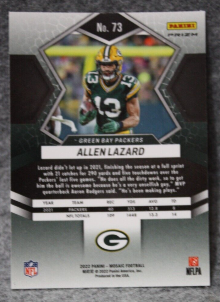 Allen Lazard 2022 Panini Mosaic Pink Camo Prizm #73 Packers | eBay