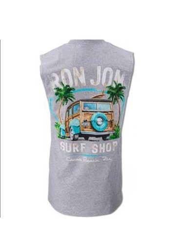 Ron Jon Surf Shop Shirt Men Large Gray Graphic Cocoa Florida Sleeveless ...
