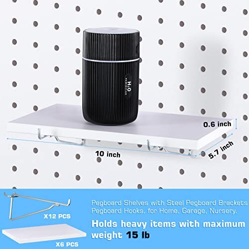 Large Pegboard Shelf Kit Fiberboard Pegboard Shelves Storage Wall ...