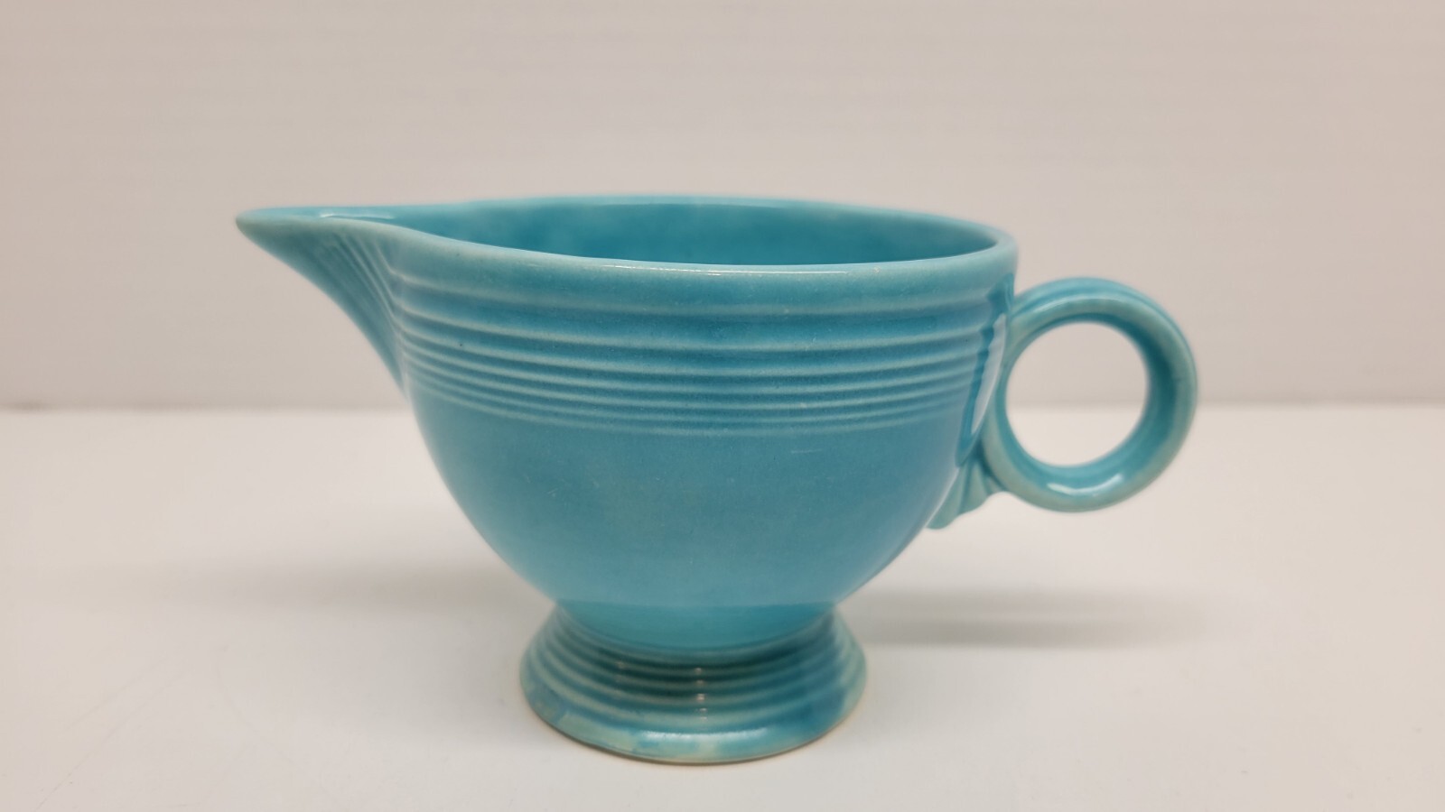 Vintage Fiestaware Turquoise Creamer Fiesta HLC USA 1930s Ring Handle ...