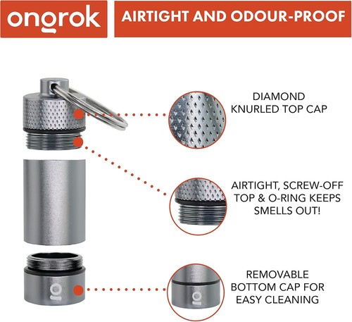 ONGROK Premium Mini Storage Tube, Keychain, Pocket-Sized, Airtight, Gun ...
