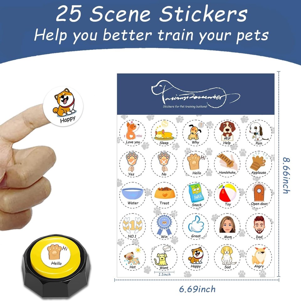 Pet Training Button Stickers, Creative DIY, Dog Emotional Expression ...