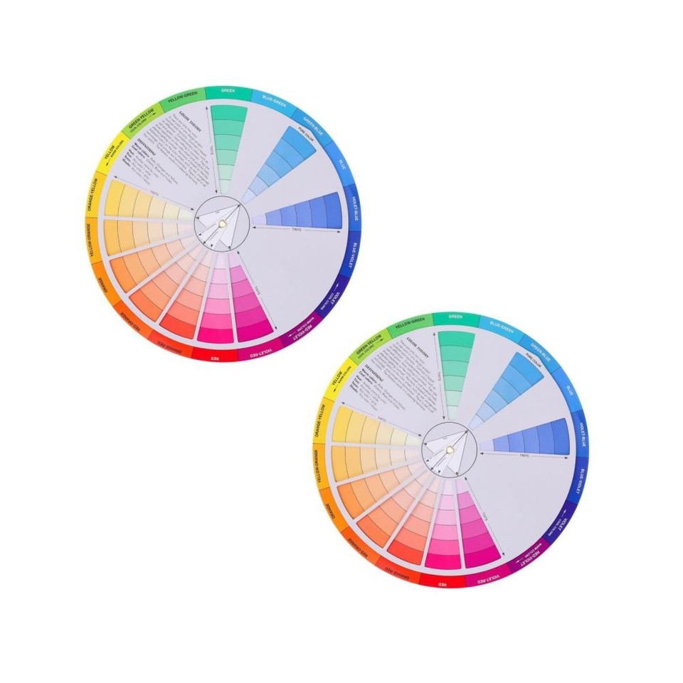 2 PCS Small Color Wheel Painters Colour for Artist Mixing Guides Board ...