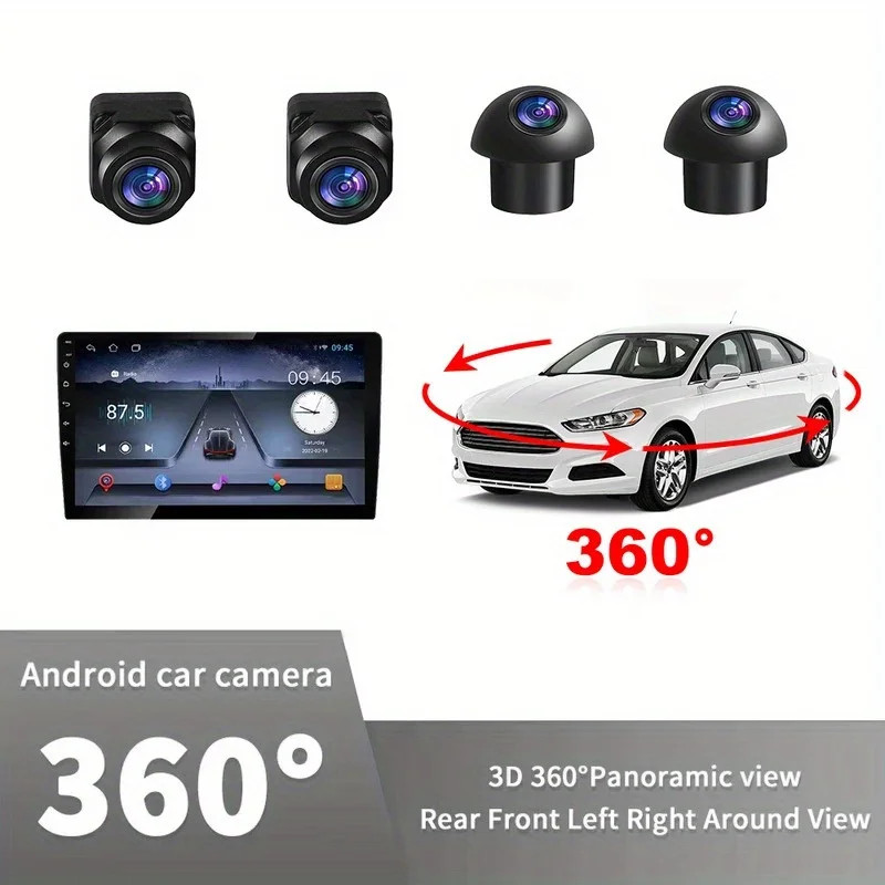 4 Way 360° Bird View Panoramic View System Car DVR Recording Parking ...