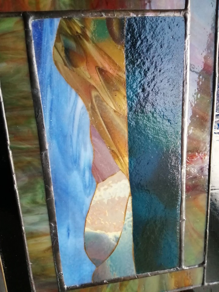 Signed Stained Glass Landscape Panel – Handcrafted Art Glass, 36cm | eBay