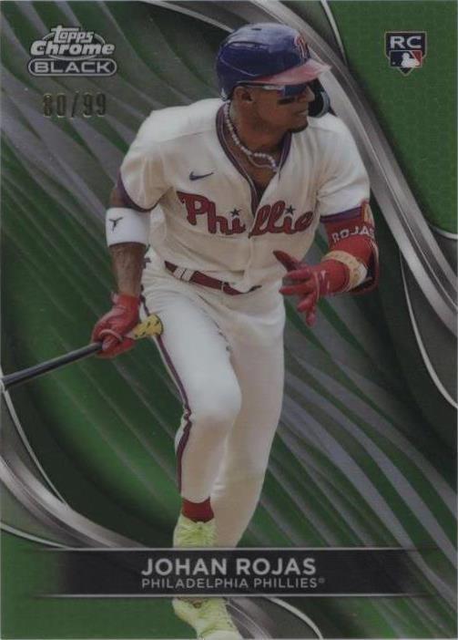 2024 Topps Chrome Black - Johan Rojas #90 Green Refractor /99 (RC) for ...