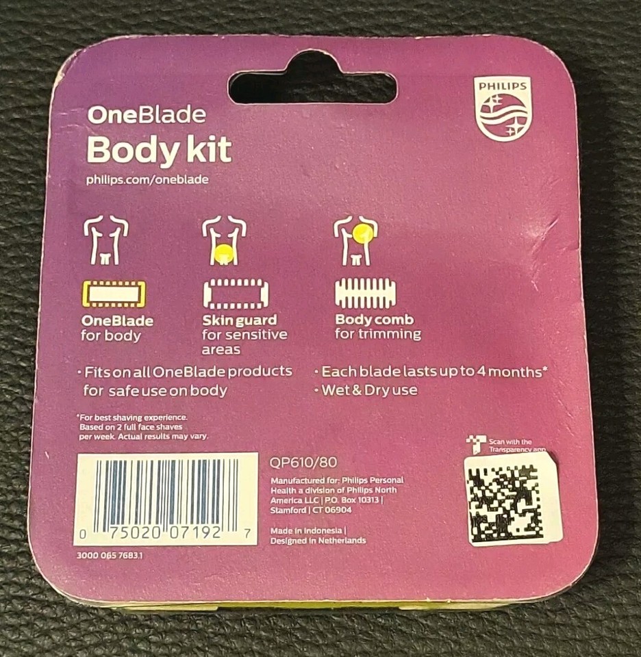 Philips Norelco OneBlade Body Kit QP610/80 One Pack Wet & Dry Use NEW ...