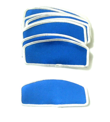 25 Blank Name Tag Uniform Name Patch Iron-on Blue White 4" x 1-3/4" CA ...