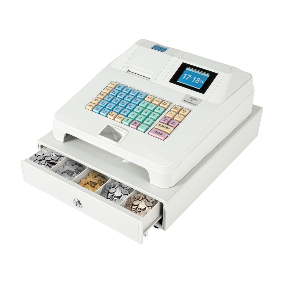 Electronic Cash Register 48Key POS Casher Digital LED Display w/ Drawer Retail | eBay