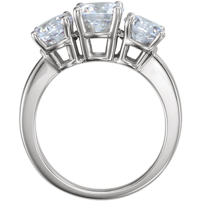 4.01 total, 3 Stone Round Diamond Engagement Ring 2 ct center 2 x 1.00 ...