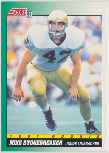 Mike Stonebreaker - Notre Dame Fighting Irish - 1991 Score - Rookie ...
