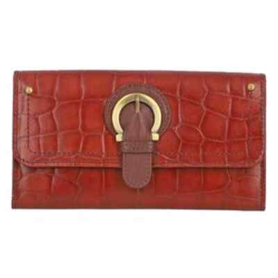 UNION CODE Caramel Crocodile Embossed Leather RFID Women's Wallet | eBay