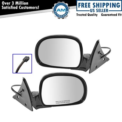 Black Power Side View Mirrors Left & Right Pair Set for Chevy S10 GMC ...